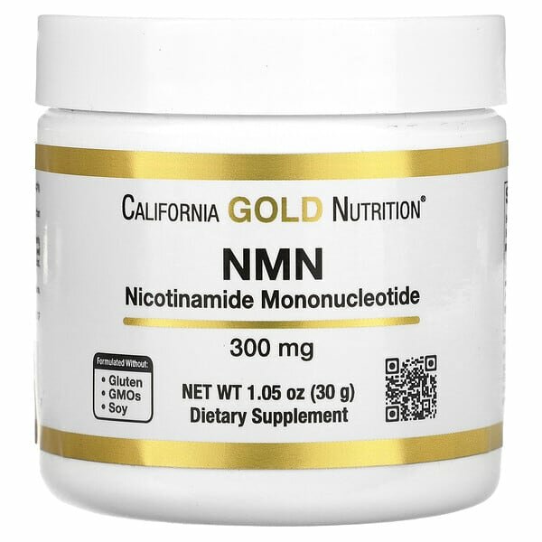 California Gold Nutrition, NMN в порошке, 300 мг, 30 г / Никотинамид мононуклеотид