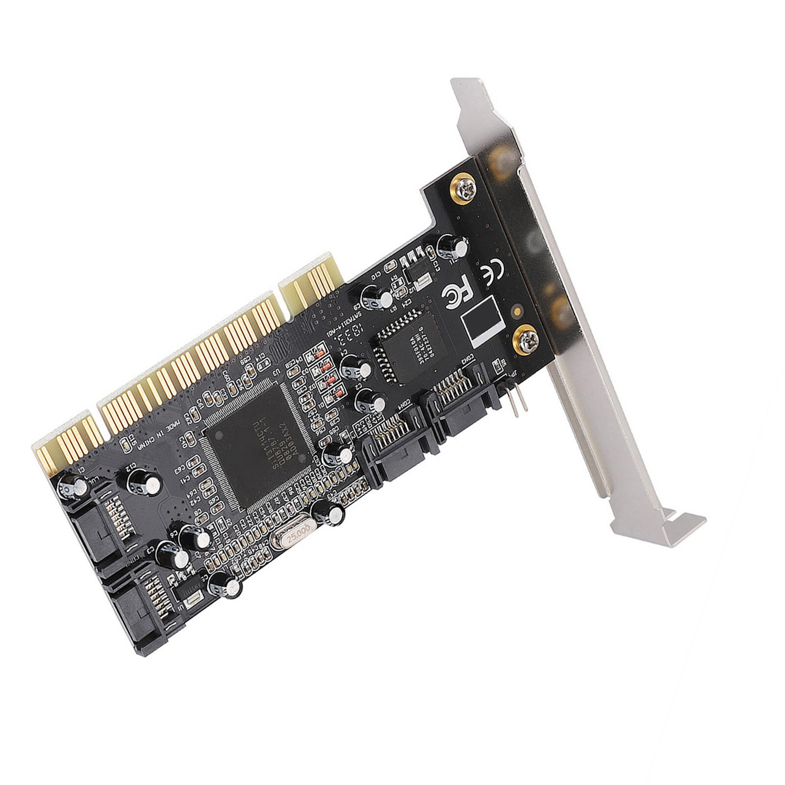 Карта контроллера RAID PCI с 4 внутренними портами SATA 1.5Gbps чипсетом Sil3114, поддерживающая RAID 0, RAID 1, RAID 5, RAID 0+1, JBOD, PCI 32-bit, 33MHz/66MHz, PCI 2.3, Windows 98SE/Me/2000/XP/NT 4.0/XP 64-bit/Vista/Linux/Netware, вес 100г