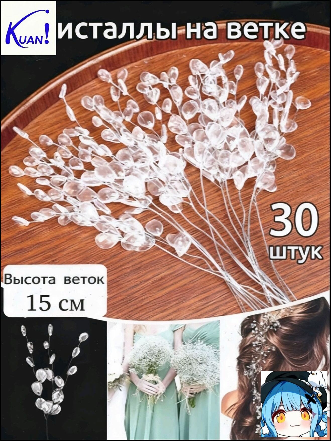 Ветка, шишка декоративная,30шт
