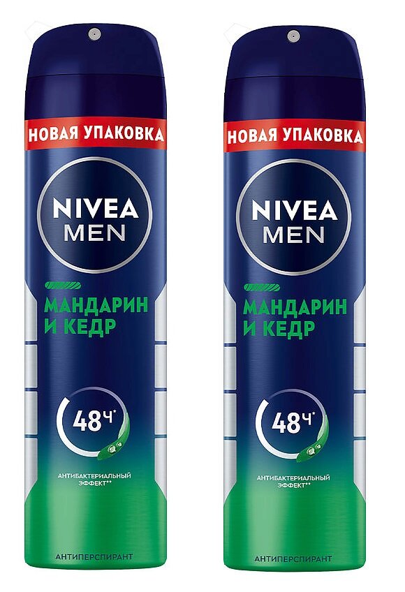 Дезодорант-антиперспирант Nivea Men спрей Мандарин и кедр , 150мл 2шт