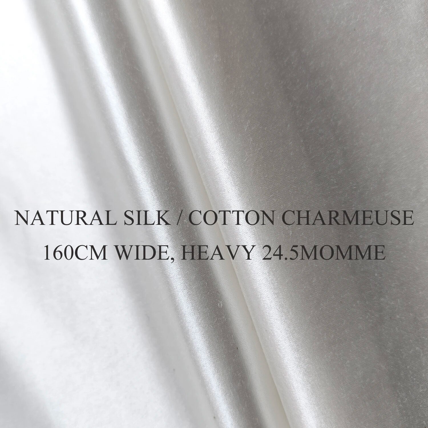 Шелково-хлопковая ткань Charmeuse FABRIC SHIPPER, 55 дюймов, слоновая кость 5Meters X 1.6Meter