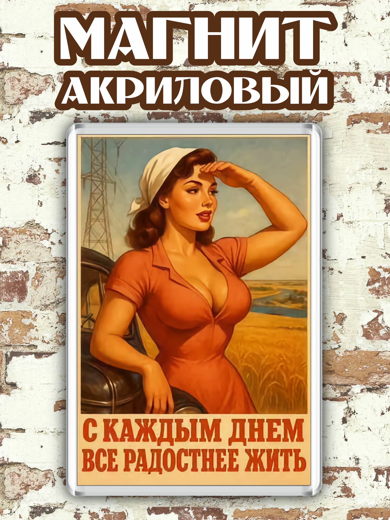 Магнит на холодильник "С каждым днём всё радостнее жить"