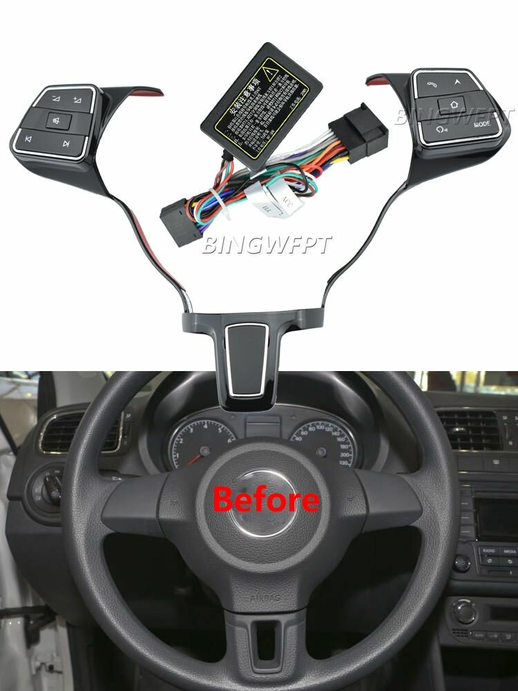 Переключатель клавиш рулевого колеса (многофункц.) для Volkswagen MK6 Jetta 2013-2015, Polo, Passat, Golf 2010-2012 — кнопка громкости