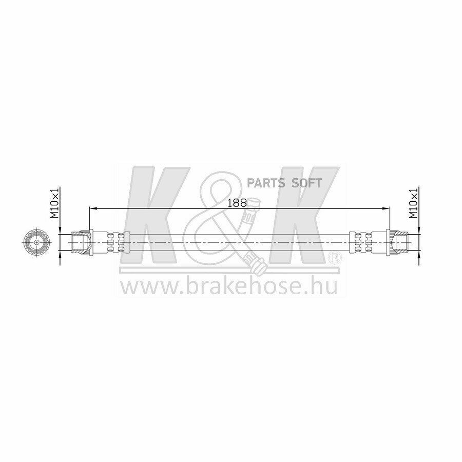 FT1586 K&K Тормозной шланг K&K FT1586 | цена за 1 шт