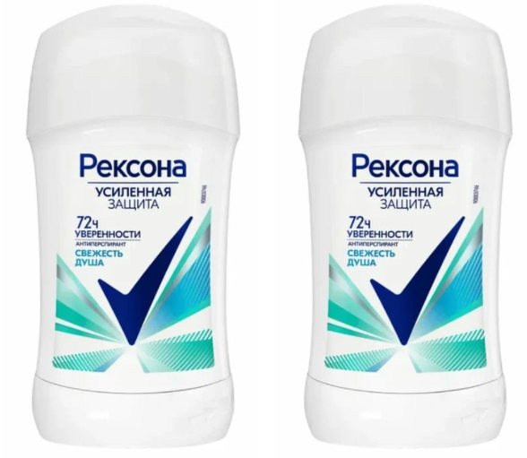 Рексона Антиперспирант женский, свежесть душа, 40 мл, 2 шт