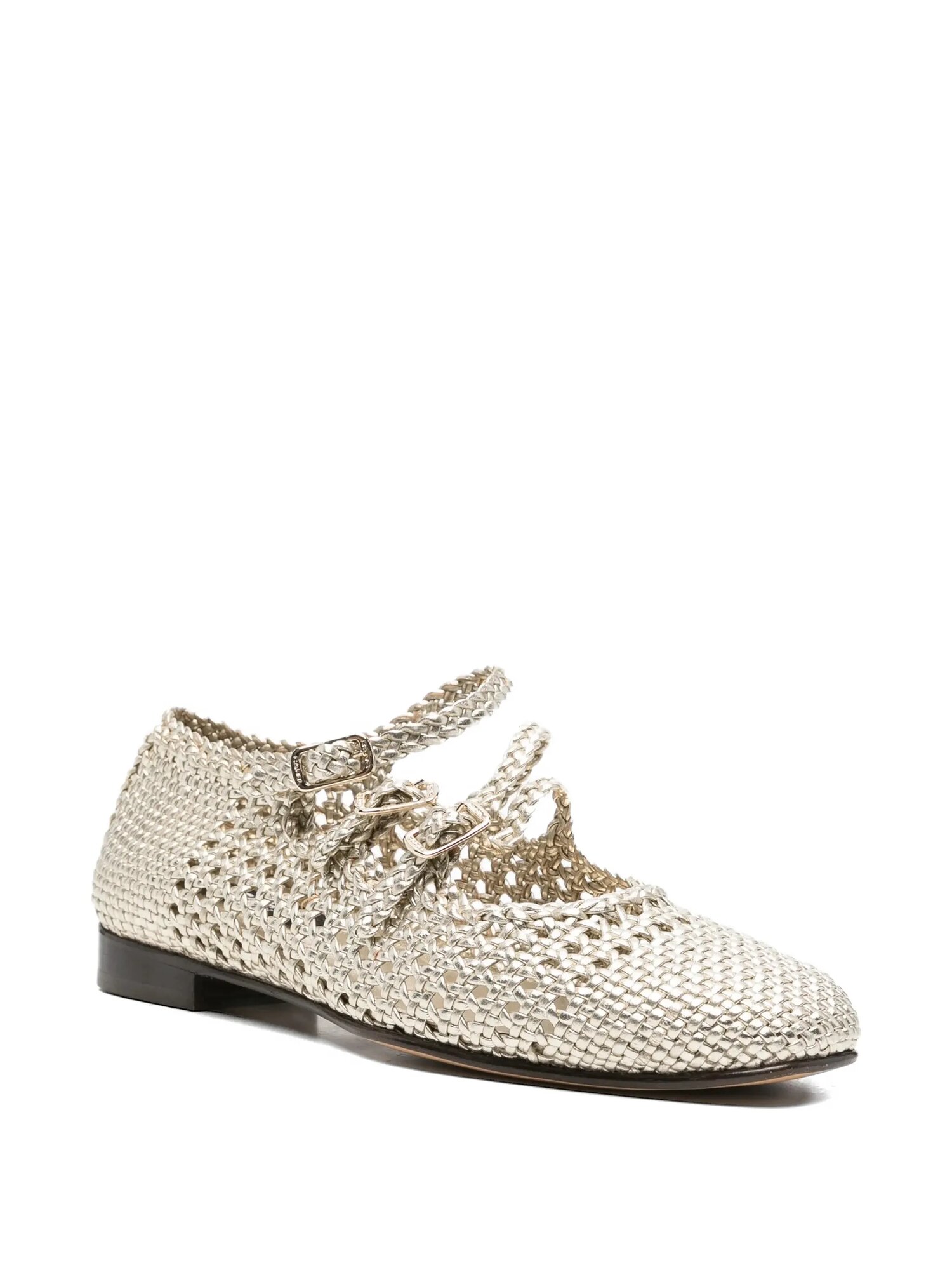 Балетки CAREL Braided strap flats, размер 36, серебристый/красный — фото 1