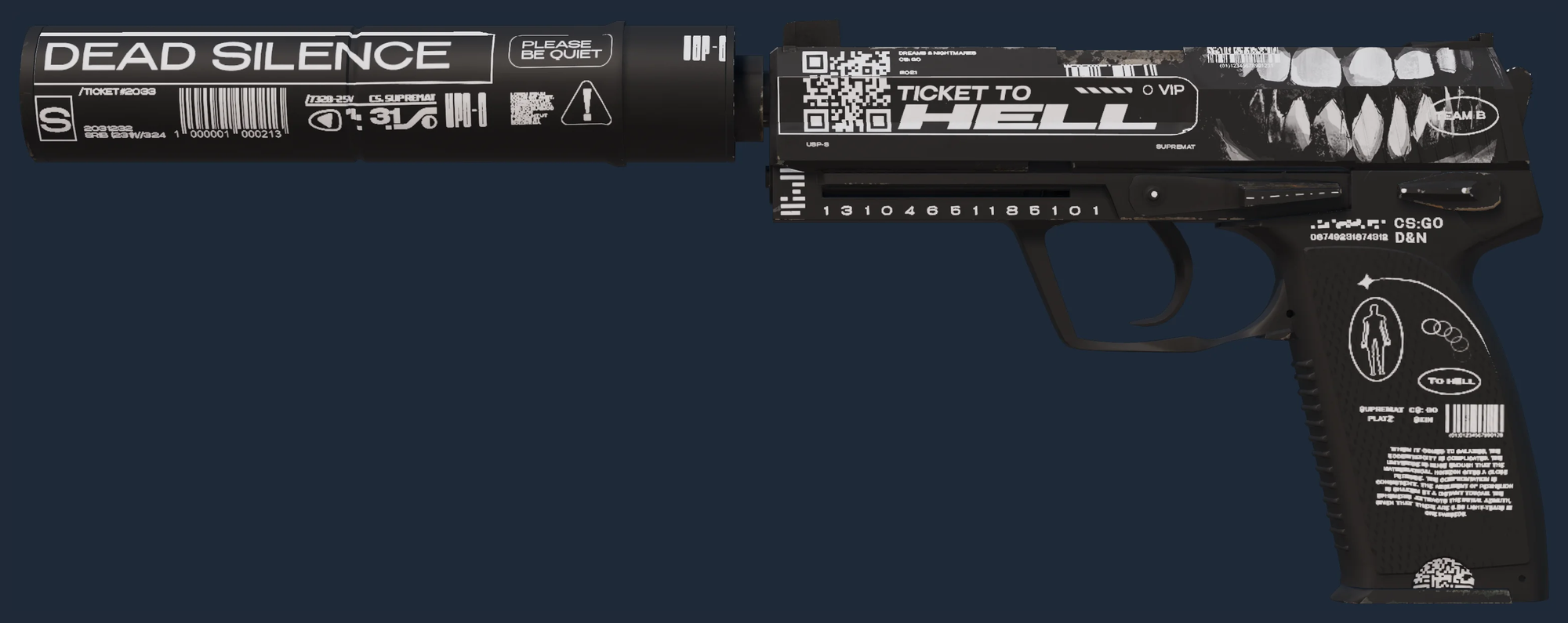 USP-S | Билет в ад (Немного поношенное) Скины CS2 с быстрой автовыдачей steam trade