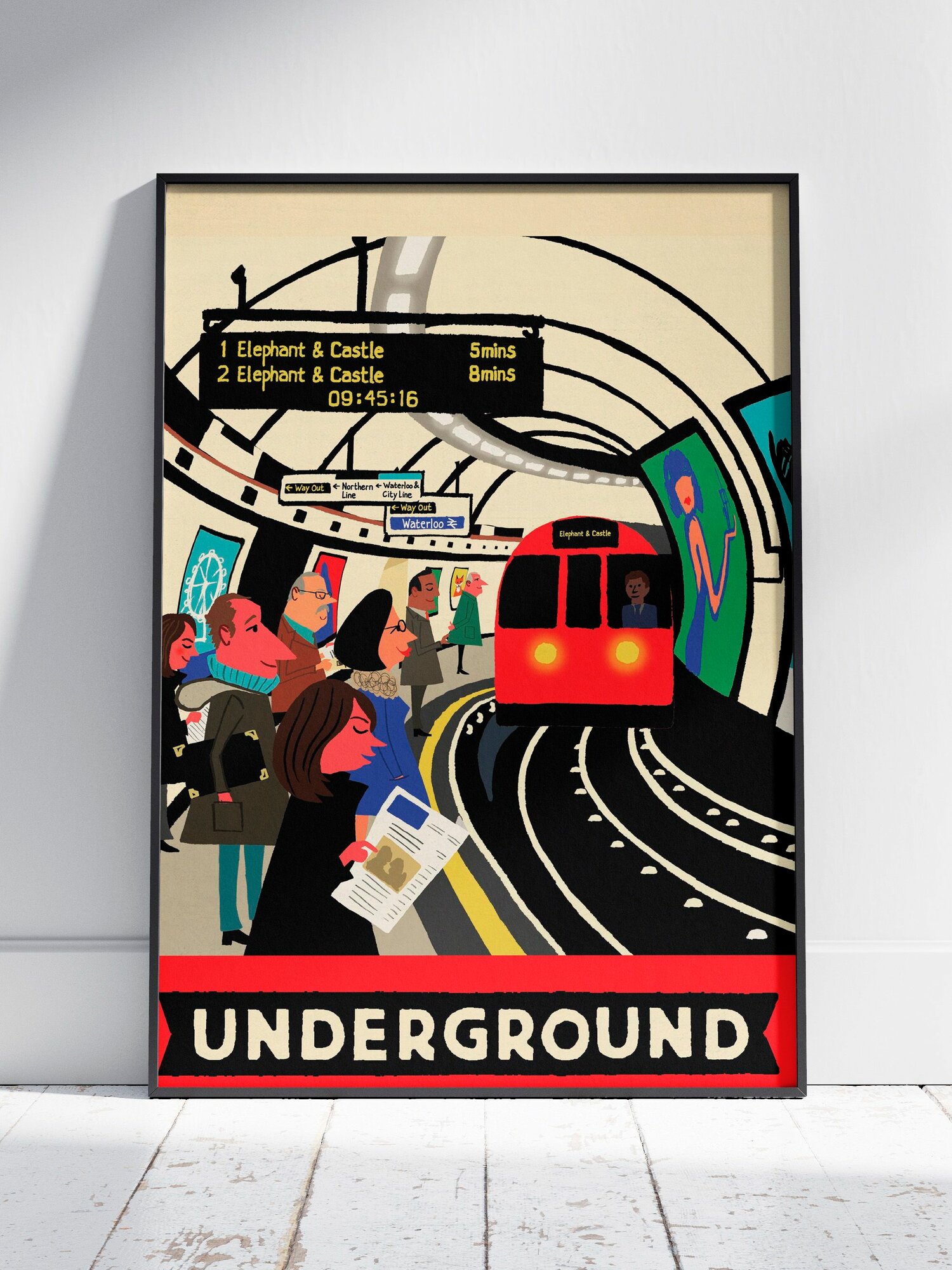 Плакат на стену для интерьера Метро (Метрополитен Лондон - London Metro 1) - Постер по городской инфраструктуре формата A4 (21x30 см)