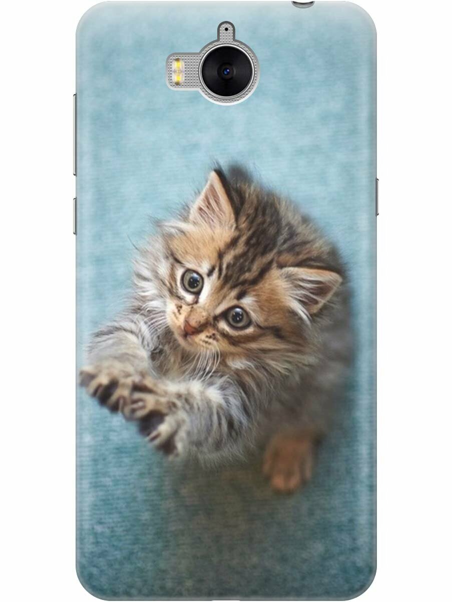 Накладка Transparent для Huawei Y5 2017 с принтом "Котёнок на голубом"