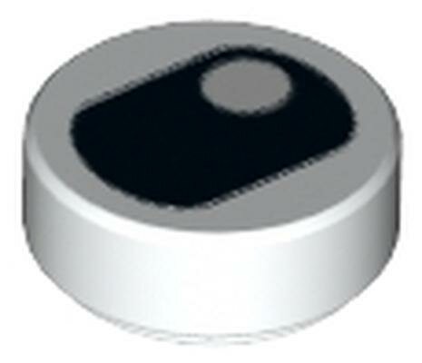 Деталь Lego 98138pb066 Tile, Round 1 x 1 with Black Eye Squinting with Pupil in Corner Pattern