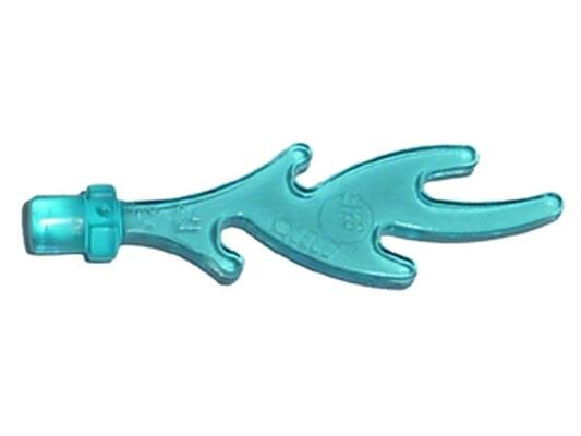 Деталь Lego 6126b Wave Rounded Straight with Bar End (Castle Dragon Flame / Seaweed / Water)
