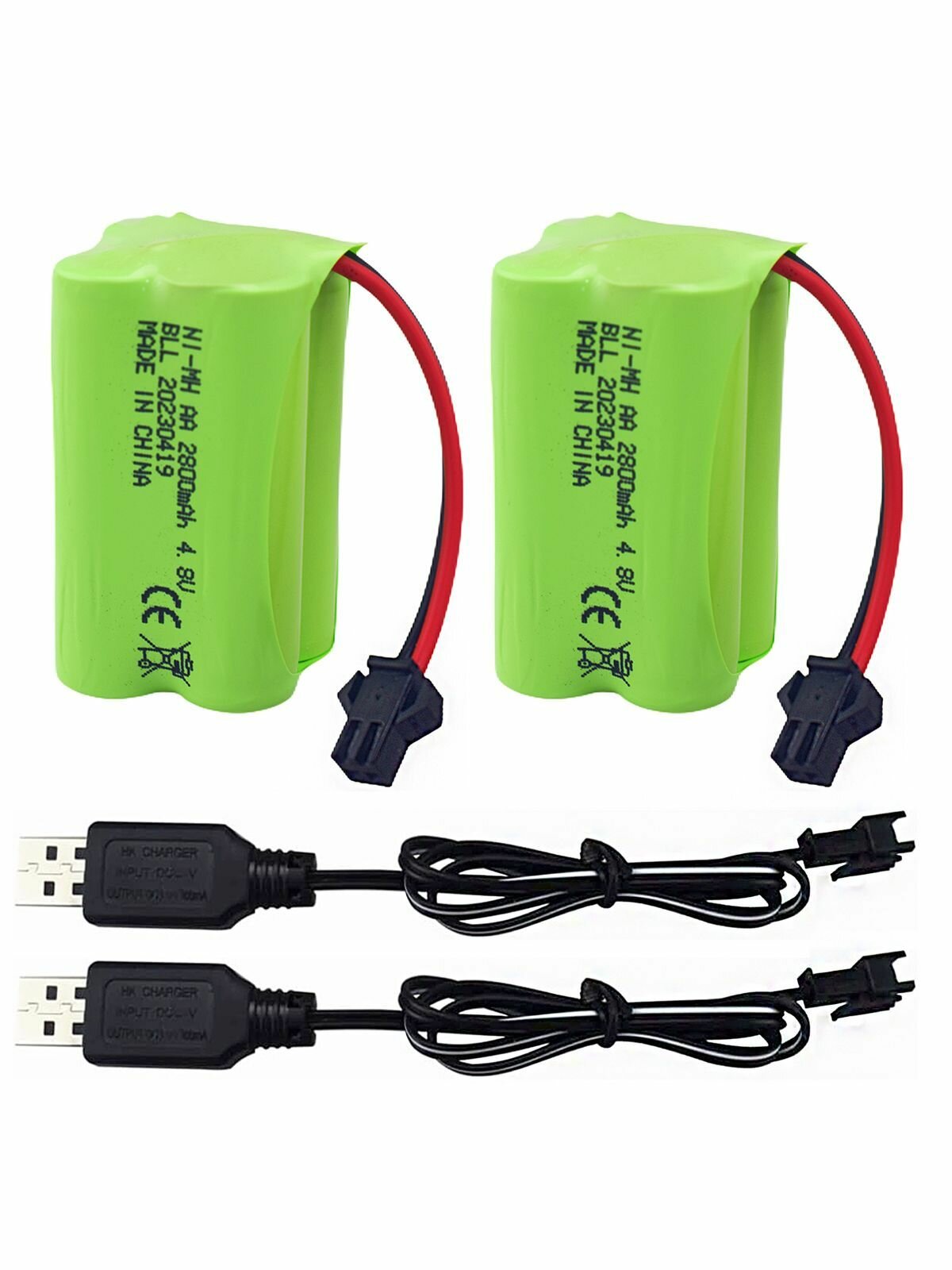 2 разъемный аккумулятор SM - 2P мощностью 4,8V 2800 мАч и 2 USB - зарядная линия для роботов, телеуправляемых транспортных средств, дистанционно управляемых судов 1 / 28 C128 NB2801 NB2802 NB2803