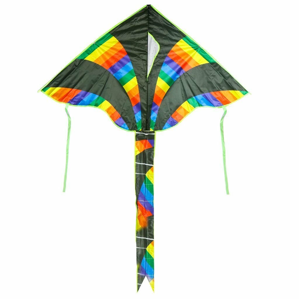 Воздушный змей Радуга 140х84 см из полиэстера для активного отдыха на даче и игр на свежем воздухе, артикул T2022-491