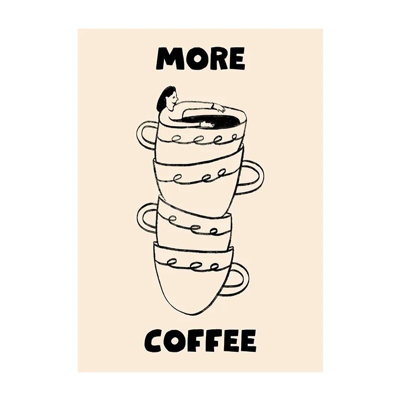 Принт на холсте Coffee Club, 20x30см, цвет Q, Unframed