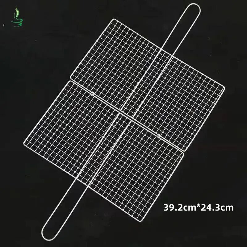 Решетка-гриль Нержавеющая сталь, 39.2x24.3см для мяса, двойная решетка для мангала