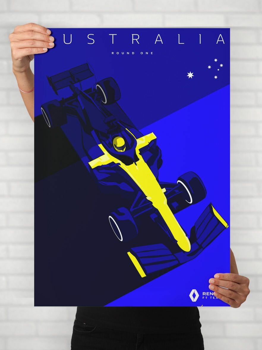 Плакат на стену для интерьера Марки Машин (Рено - Renault 2) - Постер по автопроизводителям формата A2 (42x61 см)
