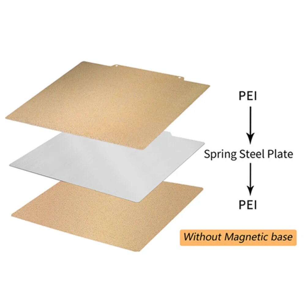 Двусторонний лист PEI для 3D принтера 300x300mm, без магнитной базы