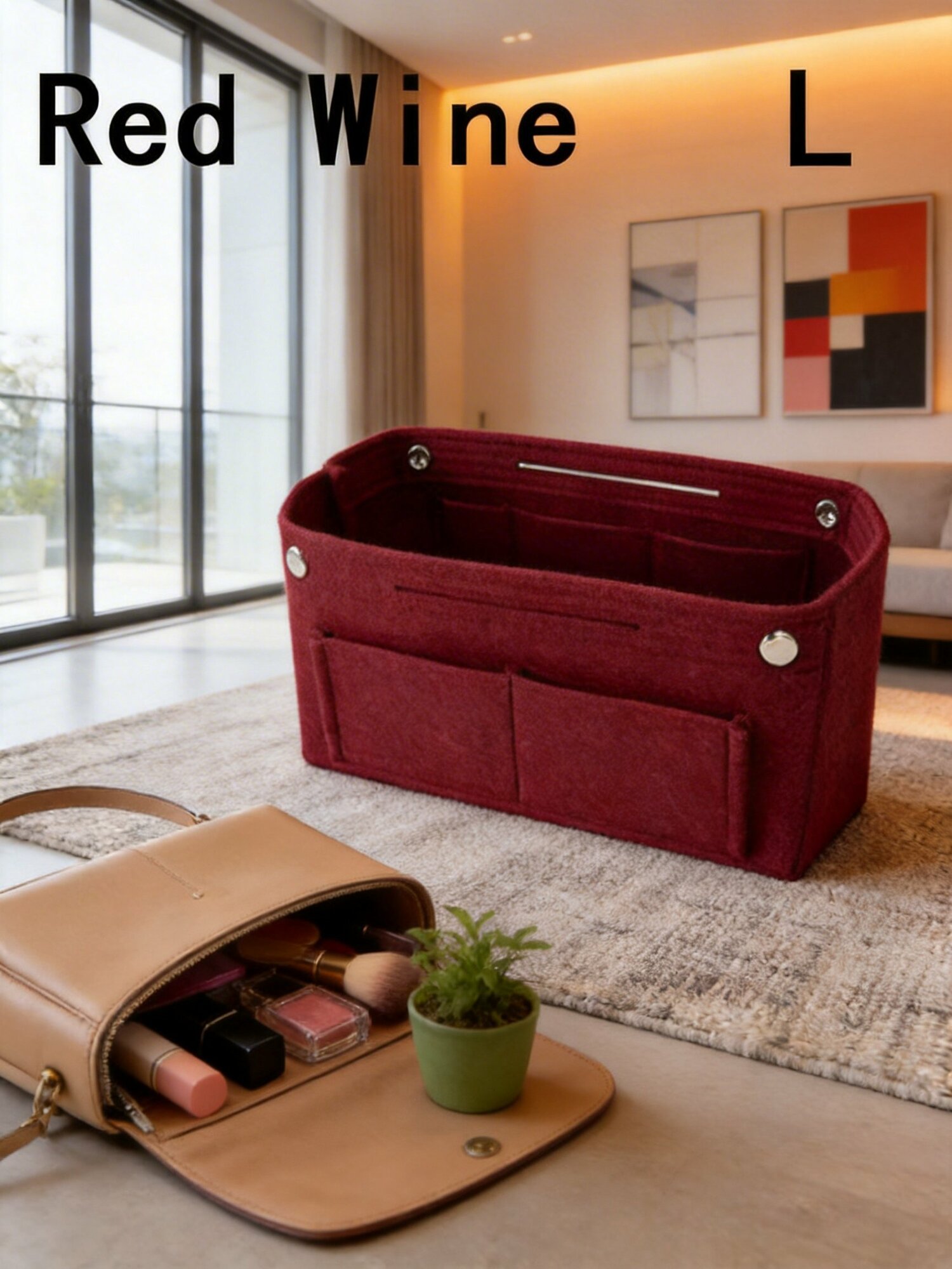 Органайзер-вставка, мульти-карманный фетровый для сумки и рюкзака — хранение ключей, документов, салфеток и зарядки