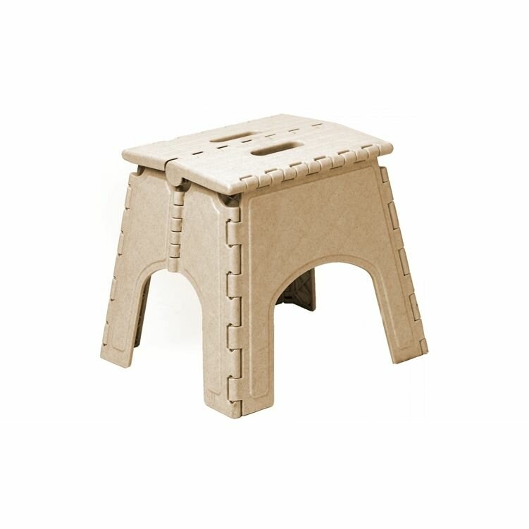 Табурет складной М-пластика универсальный 33х29х29 см, пластиковый, бежевый, мрамор