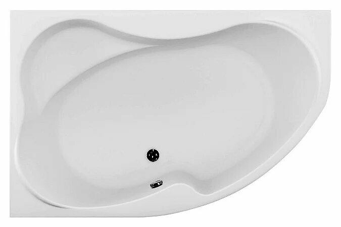 Акриловая ванна Aquanet Capri 00205476 L 159x99, с каркасом, угловая, левая, пристенная, белая, глянцевая, асимметричная, с сиденьем, антискользящее покрытие