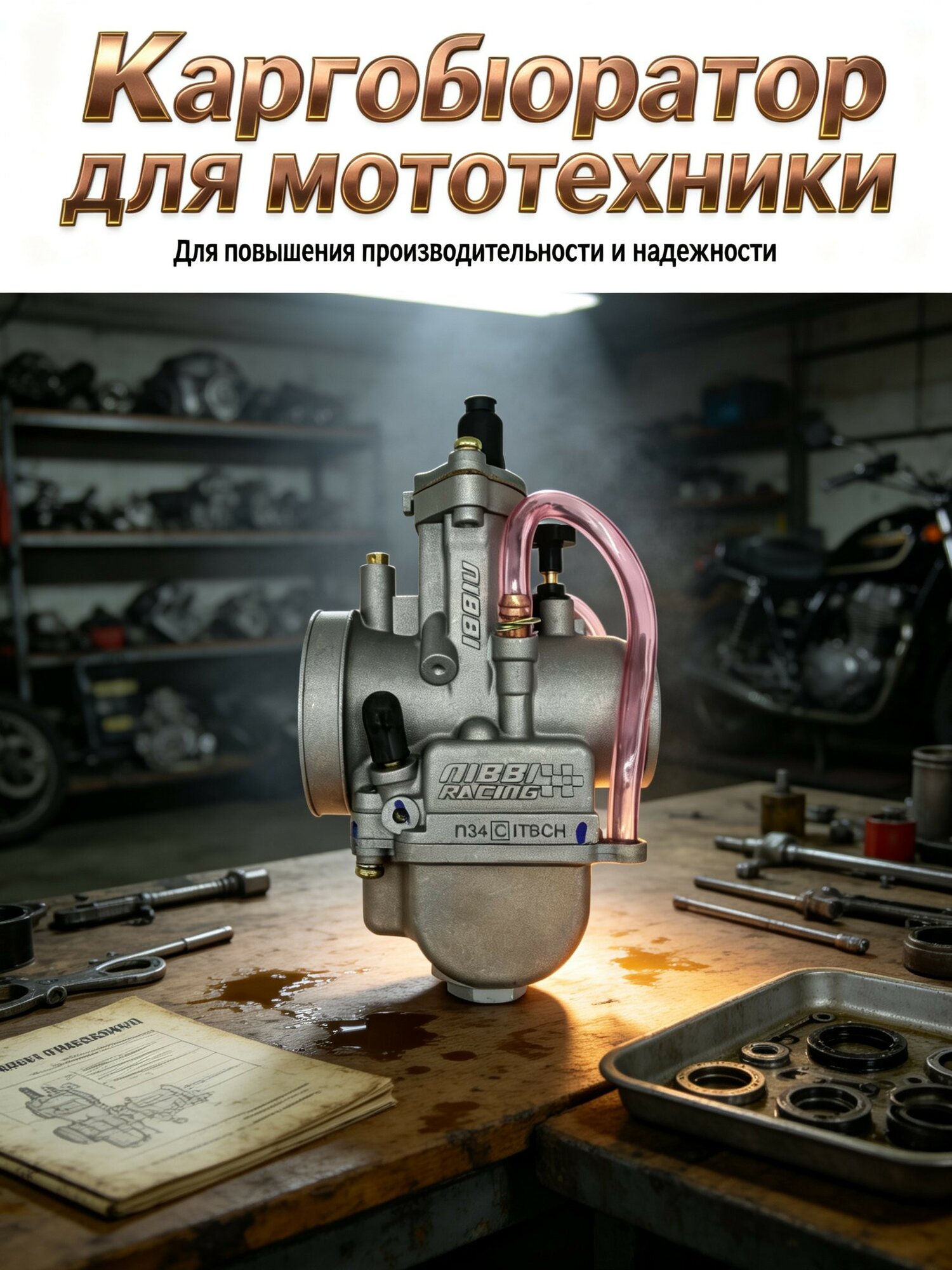 Карбюратор PWK Nibbi Racing pro — улучшение отклика заслонки и прирост мощности 250–400cc с анодированным алюминием