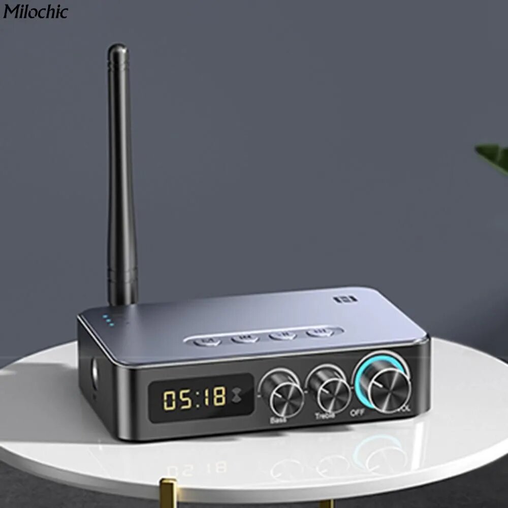 Многофункциональный аудиоадаптер Bluetooth, изысканная форма, дизайн "четыре в одном", светодиодный цифровой дисплей, длительное время автономной работы