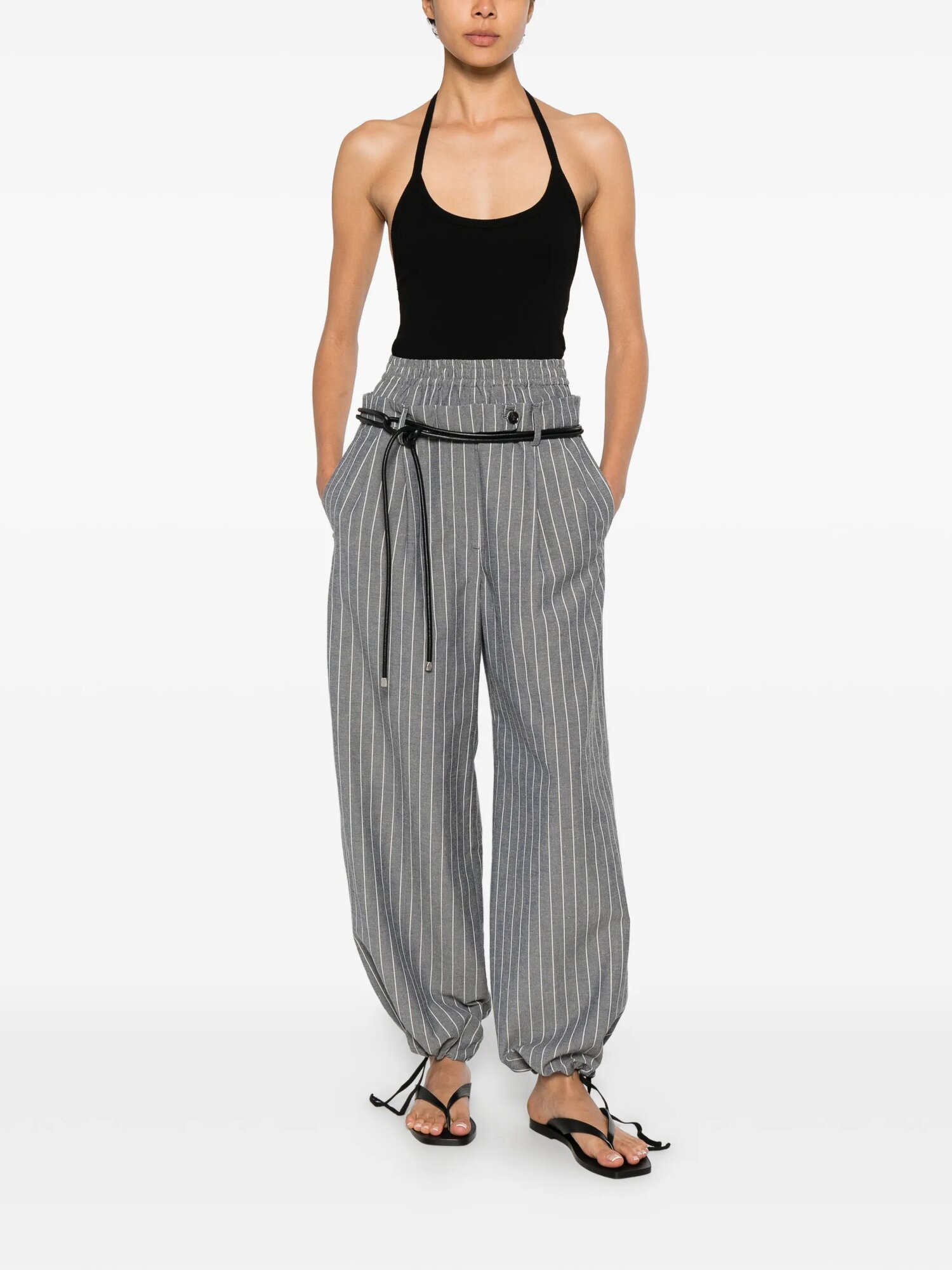Брюки Pinstripe drawstring-cuff trousers