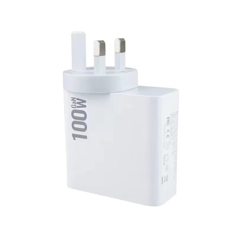 100 Вт GaN USB-C зарядное устройство для ноутбука с адаптером UK, белый цвет для быстрой зарядки
