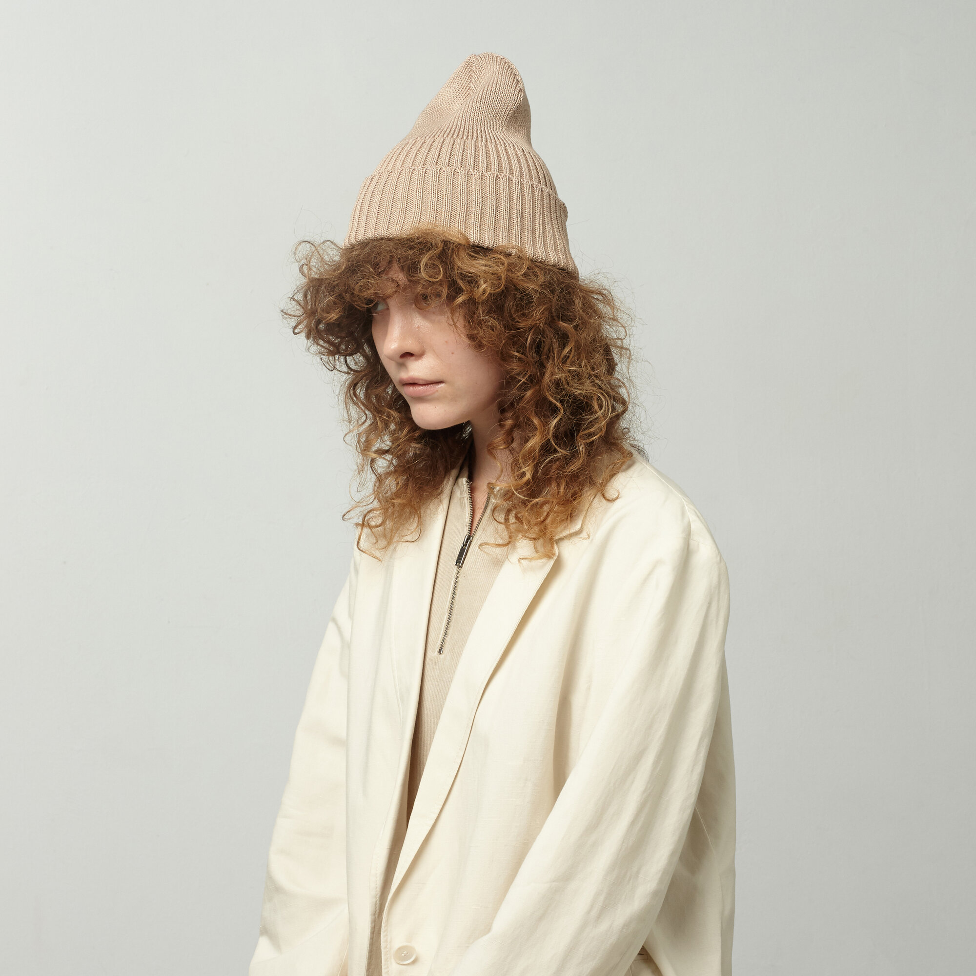 Шапка-бини Check Ya Head для мужчин, размер ONESIZE, светло-бежевый — фото 1