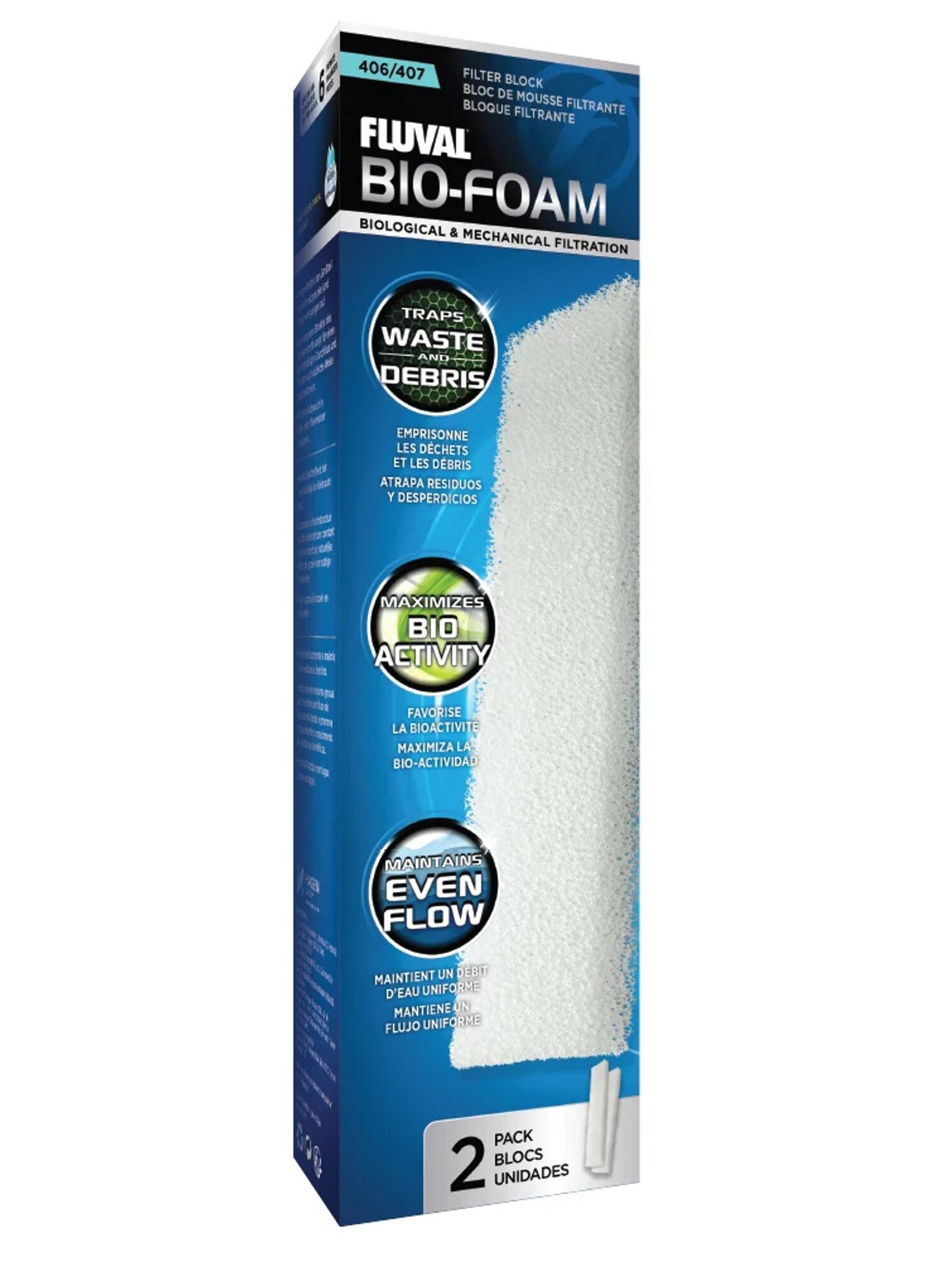 Губка механической очистки Fluval Bio-Foam для внешних фильтров 306/406, 307/407, 2шт.