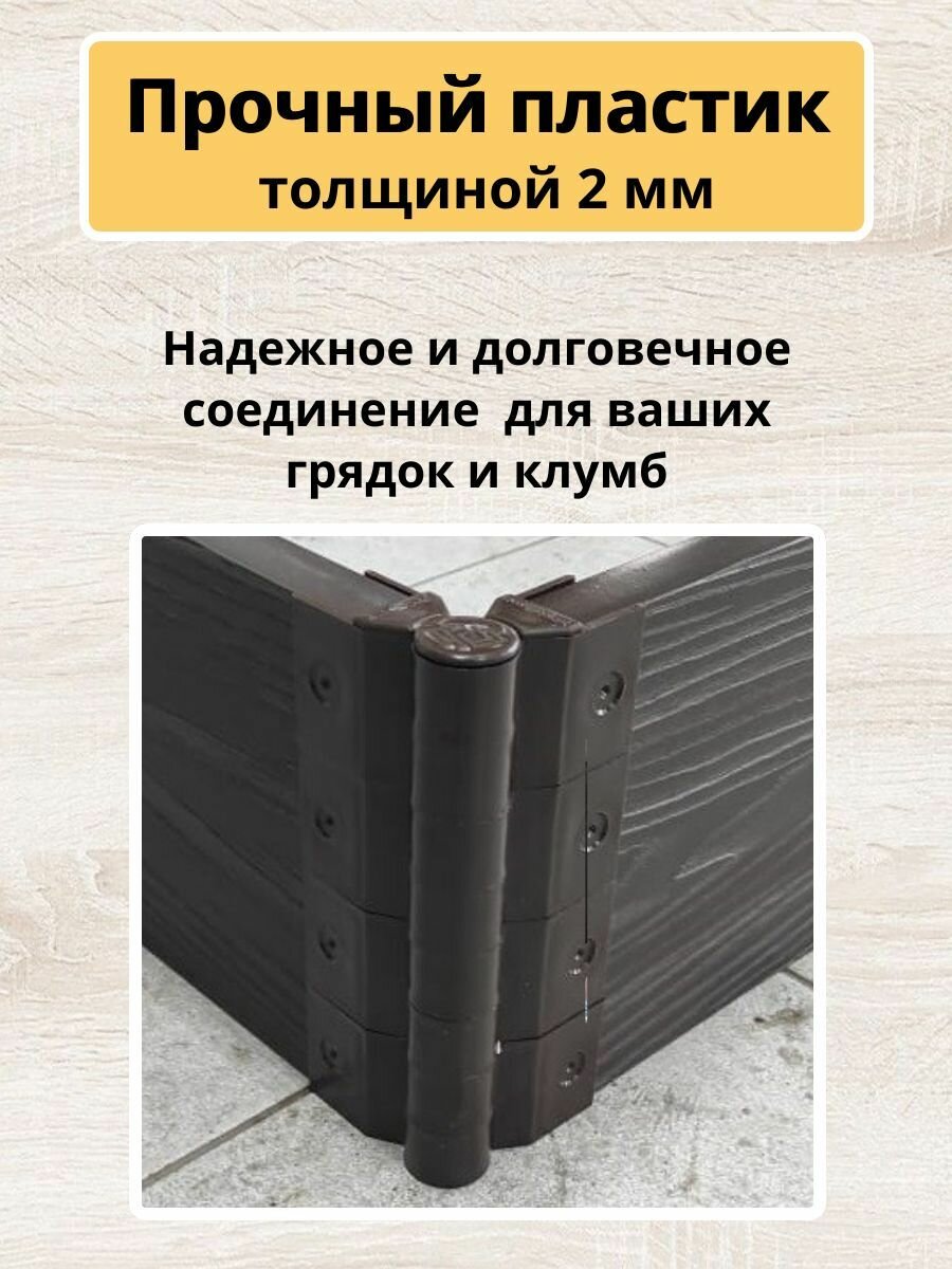 Шарнир для грядок ДПК поворотный 200х25мм (4шт. в комплекте)