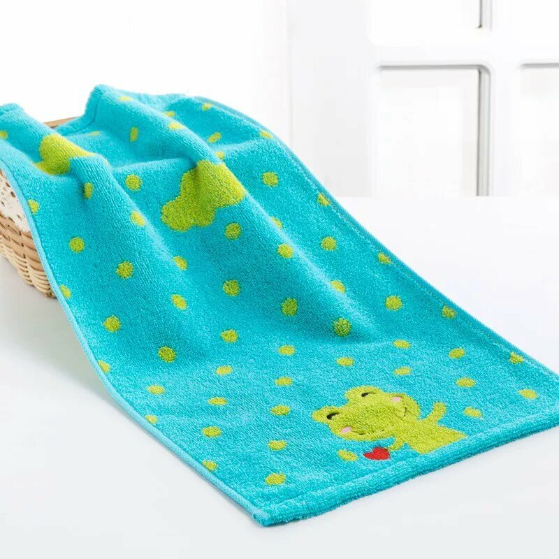 Детское хлопковое полотенце, 50x25 см, Синий, Мягкое и впитывающее для детей