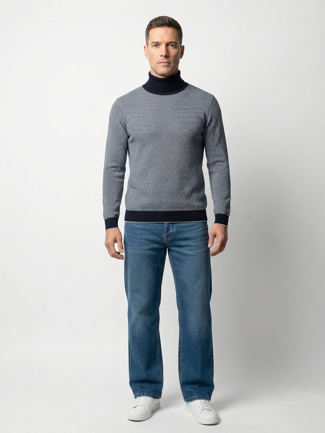 Свитер Alessandro Manzoni Denim, размер 52, , темно-синий — фото 1