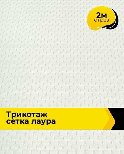 Ткань Трикотаж сетка "Лаура" для шитья одежды и рукоделия, отрез 2 м*176 см, цвет белый