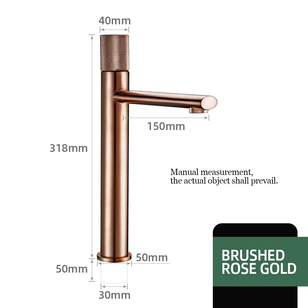 Матовый розовый золотой смеситель для раковины Smesiteli Г1/2, Brushed Rose Gold-T