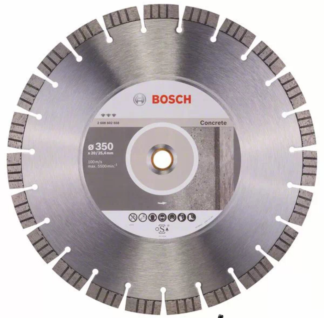 Круг алмазный сегментный 350x15х25.4/20.0 мм Best for Concrete (2 608 602 658) BOSCH