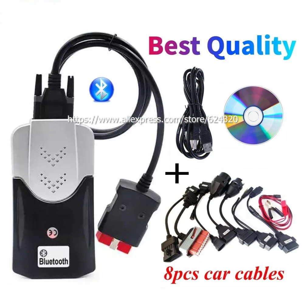 VCI 2020.23 Bluetooth OBD Сканер с кабелями
