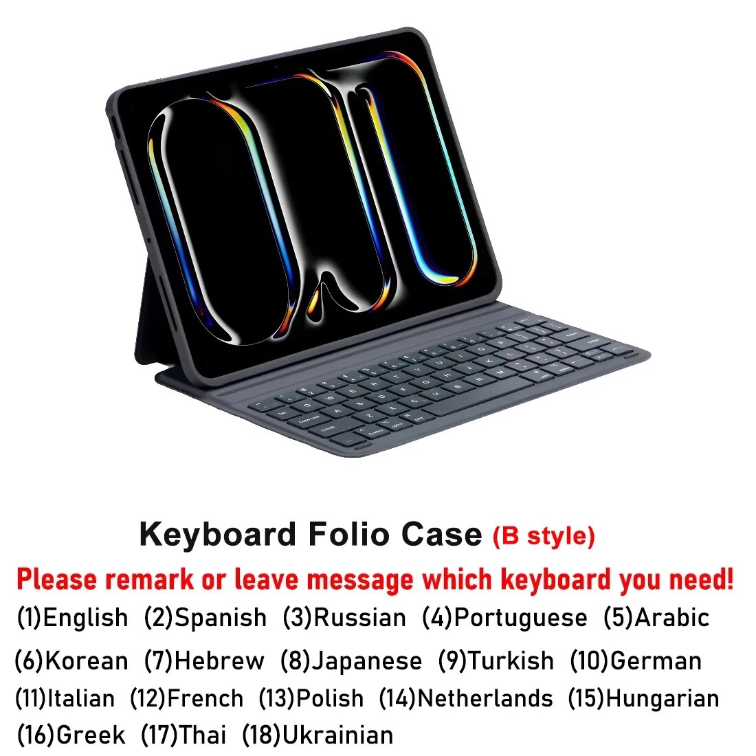 Клавиатура-чехол PULUZ для iPad Pro 13 (M4-M5), Russian Keyboard, Case B