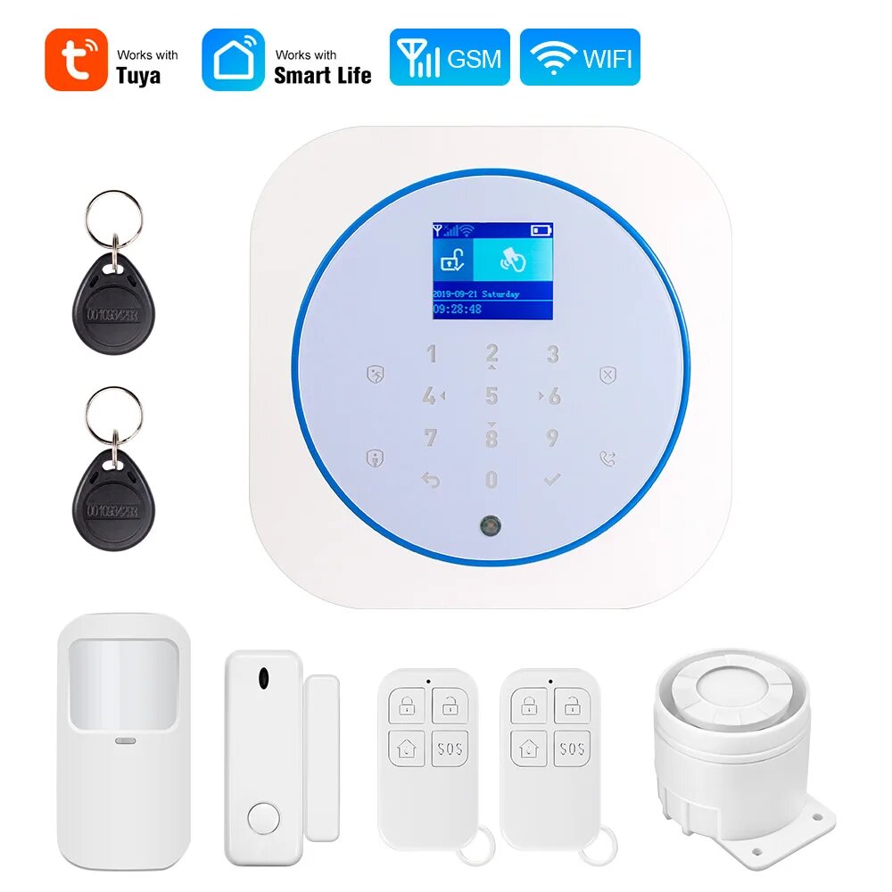 Система охранной сигнализации для дома KERUI G12 с GSM-соединением, мобильная беспроводная охранная сигнализация с датчиком движения, сиреной и приложением TUYA Smart APP-KIT 2