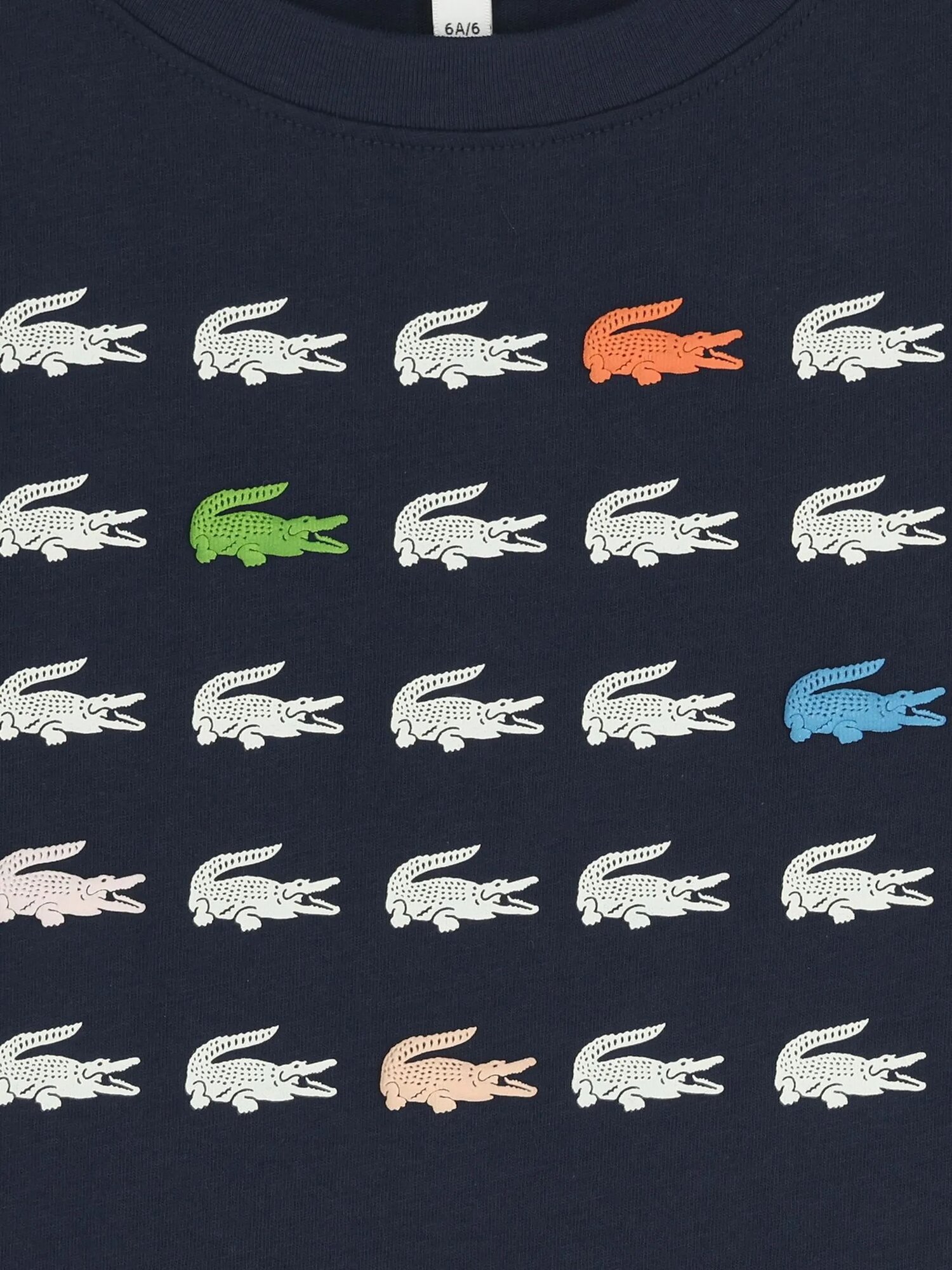 Футболка LACOSTE Logo-print T-shirt, размер 2 года, Синий принт — фото 1