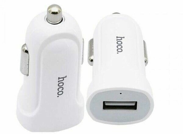 2 шт (набор) Автомобильные зарядные устройства HOCO Z2, 1 USB, 1.5A, белый