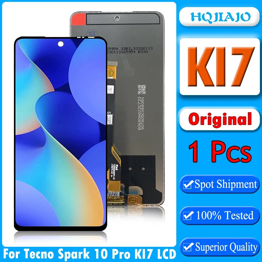 Оригинальный ЖК-дисплей 6,8 дюйма для Tecno Spark 10 Pro, детали для ремонта ЖК-дисплея без рамки