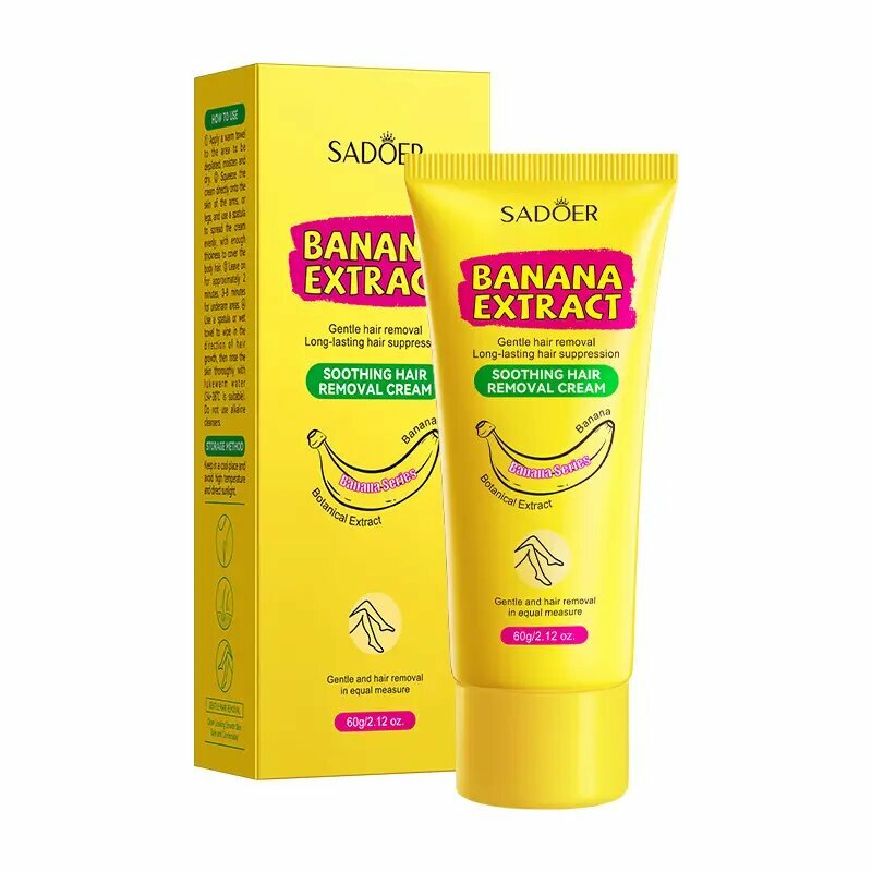 BANANA EXTRACT Soothing Hair Removal Cream, Sadoer (экстракт банана успокаивающий крем для депиляции), 60 г.