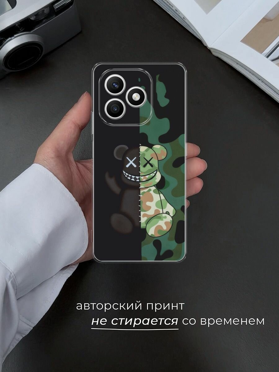 Силиконовый чехол на Honor X8d / Хонор X8d с принтом KAWS 23 февраля 1 — фото 1