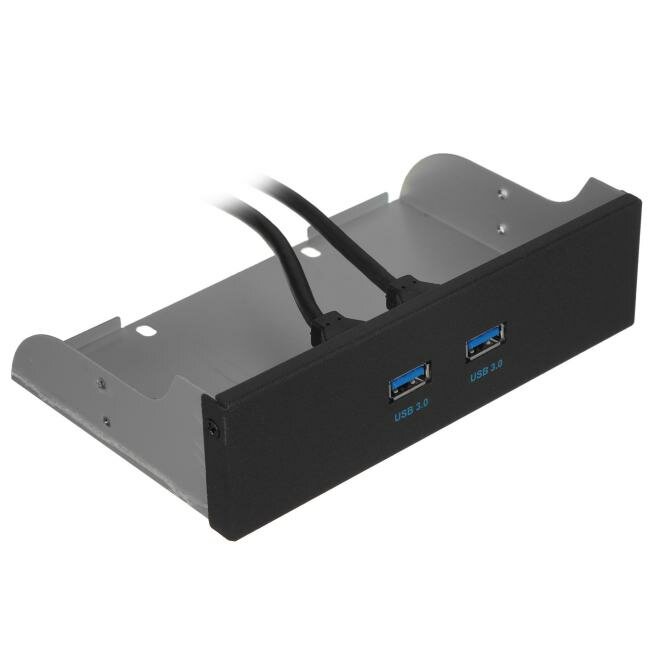 FP5.25-USB3-2A Планка USB 3.0 на переднюю панель 5.25" Gembird, FP5.25-USB3-2A, 2 порта USB, коробка