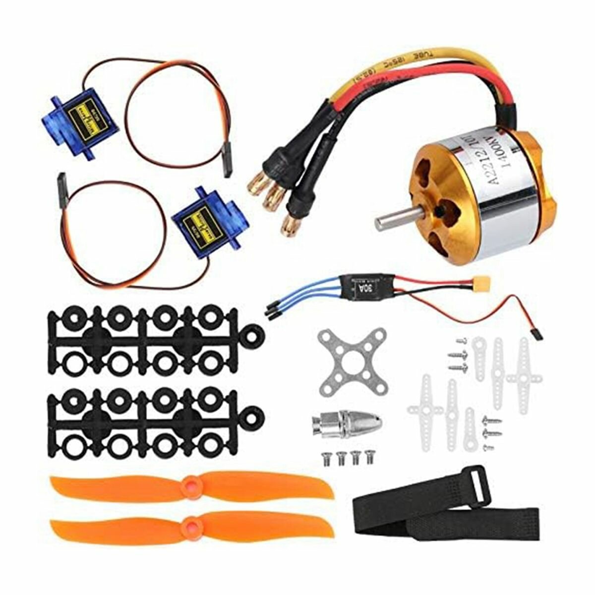Двигатель 2212 1400KV + пропеллер 8060 + сервопривод SG90 9G + регулятор скорости 30A XT60, аксессуар для радиоуправляемого вертолета для кв