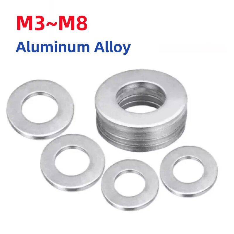 Шайбы алюминиевые M3-M8, 50шт, 5x12x1.0мм
