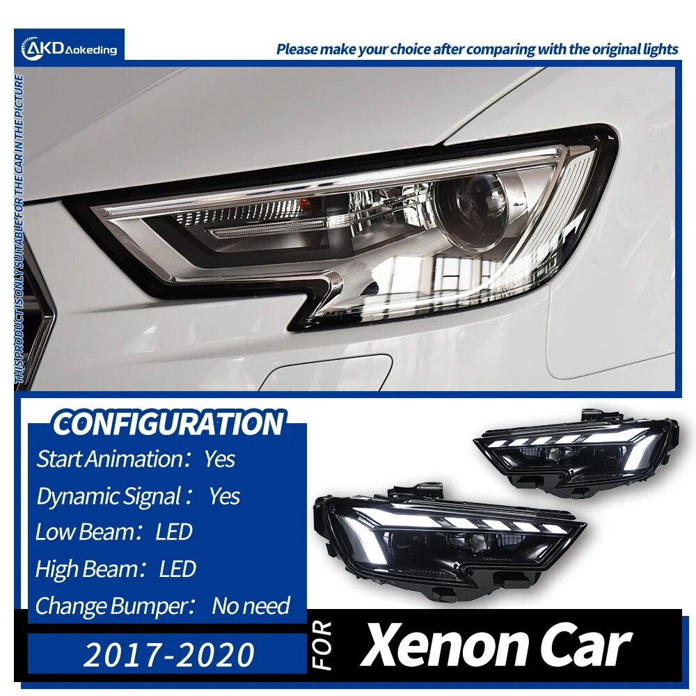 Автомобиль для Audi A3 8V 2013-2021 S3 RS3 седан хэтчбек фары Drl Hella Led Bi Xenon лампа противотуманные огни автомобильный аксессуар фара