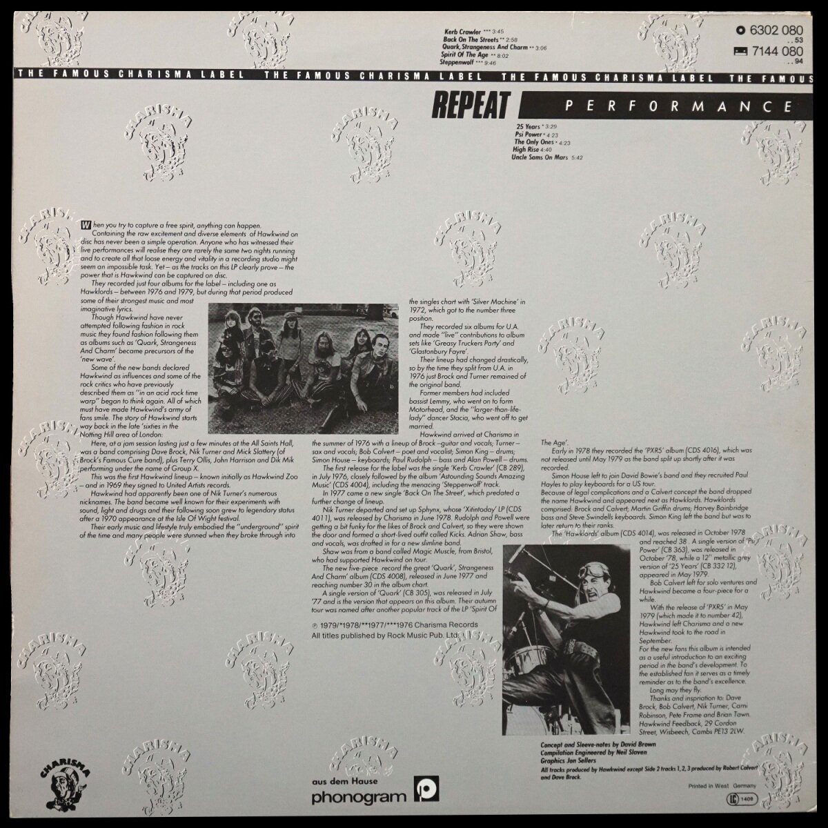 Виниловая пластинка Charisma Hawkwind – Repeat Performance — фото 1