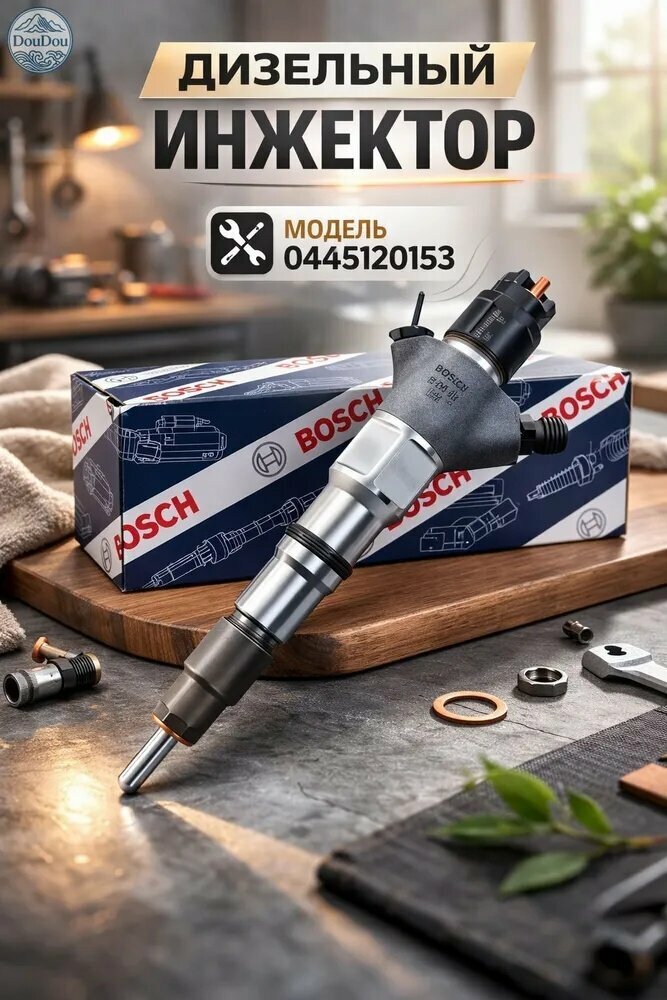 Форсунка топливная новая Bosch 0445120153 для Камаз Common Rail Евро 3,4. Оригинал Китай, 65115 / 6520 / 4308, Dongfeng, FAW OEM замена 0445120123, 0445120236, 0445120218